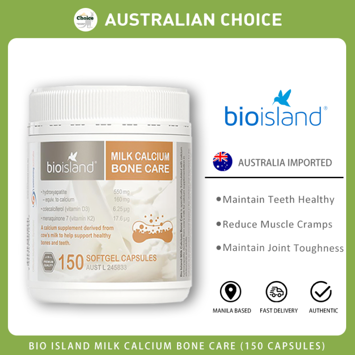 Bio Island Milk Calcium Bone Care 150 Softgel Capsules. Australia ...