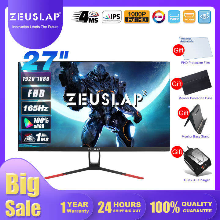 ZEUSLAP 27" Gaming Monitor 1920x1080p 165Hz 100% sRGB G-Sync 400cd/m² ...
