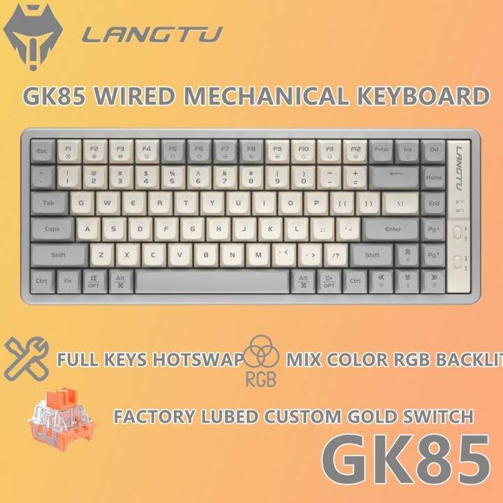 《Original Product》 GK85 Hotswappable RGB Backlit Gold Mechanical Keyboard | Lazada PH