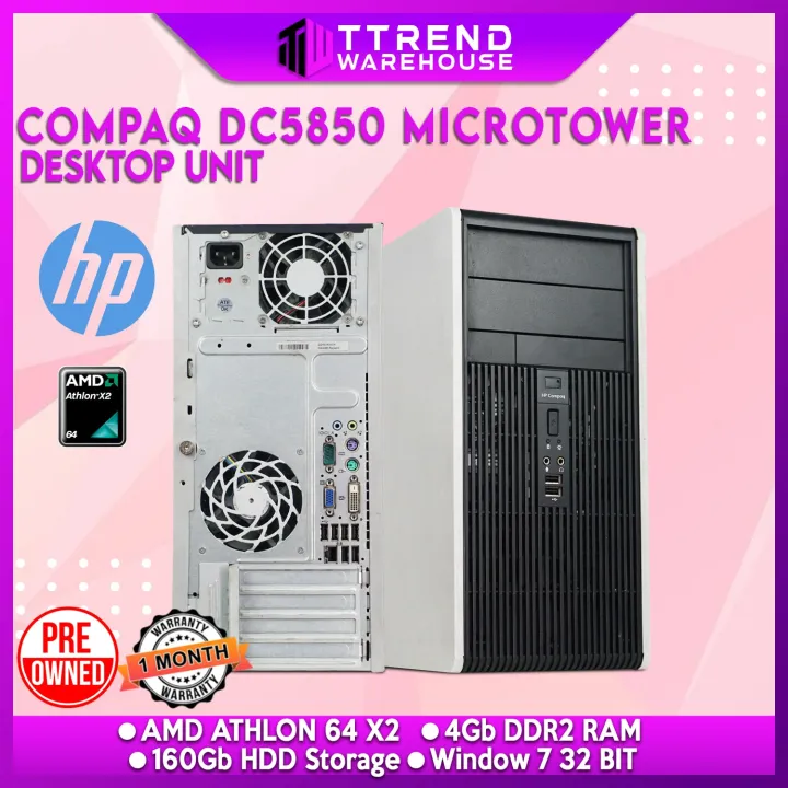 HP COMPAQ DC5850 MICRO TOWER Desktop Computer | AMD ATHLON 64 X2, 4GB ...