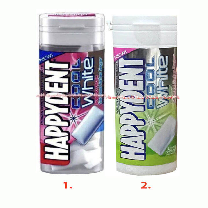 Happydent Cool White Tutti Frutti 28gr Permen Karet Botol Rasa Mint ...