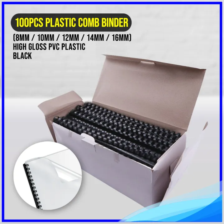 Plastic Comb Binder Rings 100PCS BLACK High Gloss PVC Plastic Binding ...
