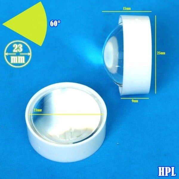 Lensa Lampu LED 60 Degree 23.0mm Plano-Convex PMMA Lens For 1-5W White ...
