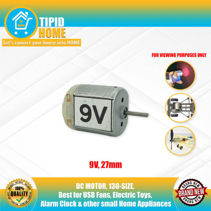DC MOTOR 9V, 130-SIZE, Best for USB Fans, Electric Toys, Alarm Clock ...