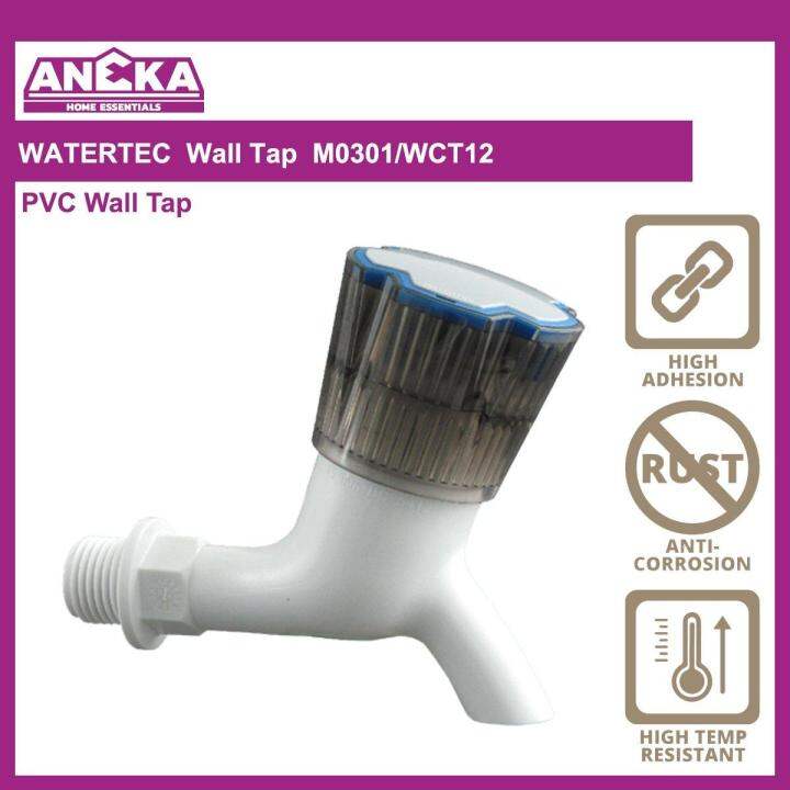 WATERTEC Kitchen & Bathroom Sink Faucet PVC Bib Water Flow Tap Wall Tap ...