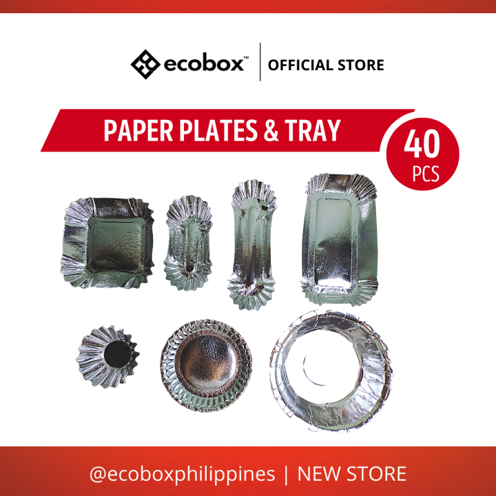 Ecobox Small Paper Plate, Paper Tray, 40pcs | Lazada PH