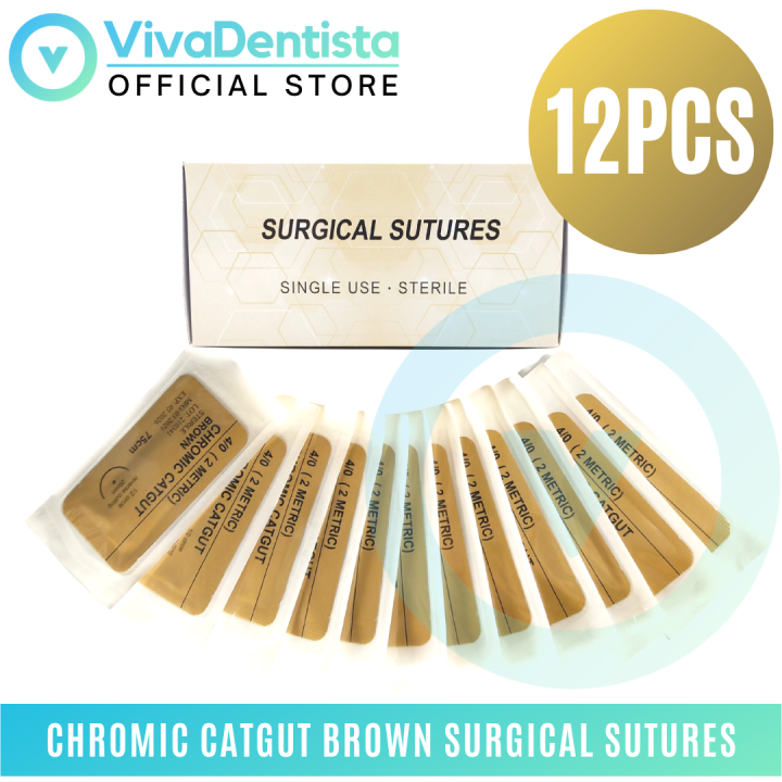 Absorbable Chromic Catgut Surgical Sutures (12 packs per box ...
