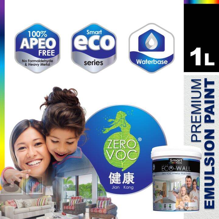 1L Low Odourless 低味内墙漆 Zoro Voc Eco Wall Smart Paints Matt Finish Interior Wall~ 1 Liter Cat ...