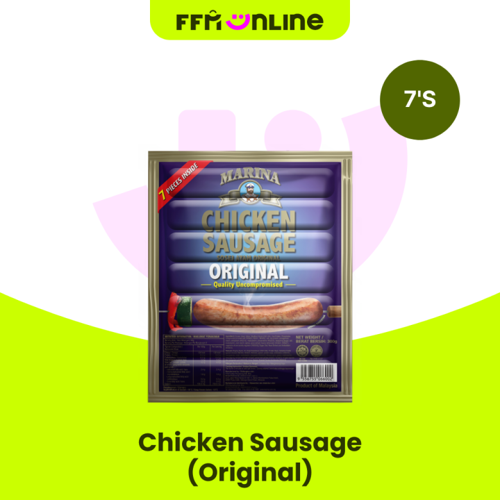 [Klang Valley Only] Marina Chicken Sausage Original 7's (300g) | Lazada