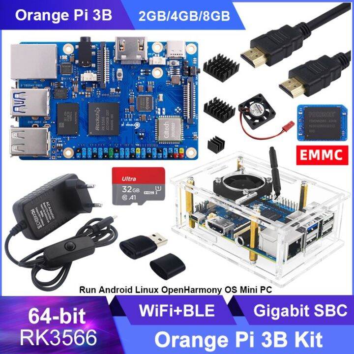 Orange Pi 3B 8GB 4GB 2GB RAM Rockchip RK3566 5 + BT 5.0กิกะบิตพอร์ต LAN บอร์ดเดี่ยวทำงาน Linux ...