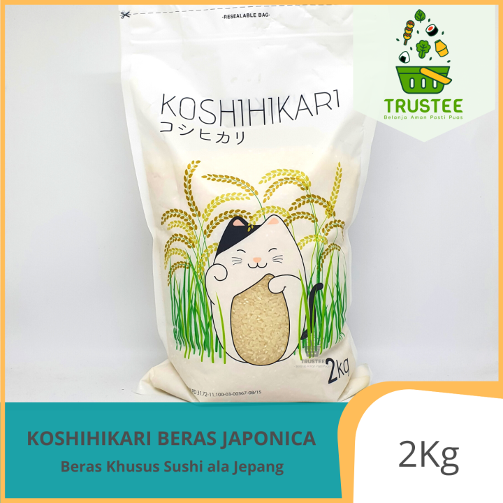 Koshihikari Beras Sushi Jepang 2kg / Japanese Japonica Rice Grain ...