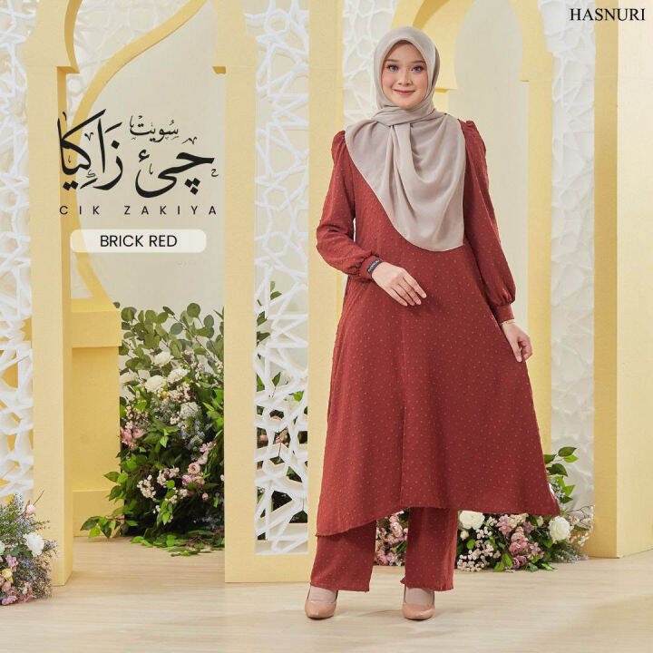 ES Hasnuri Suit Zakiya Set Jubah Seluar Set Seluar Muslimah Abaya ...