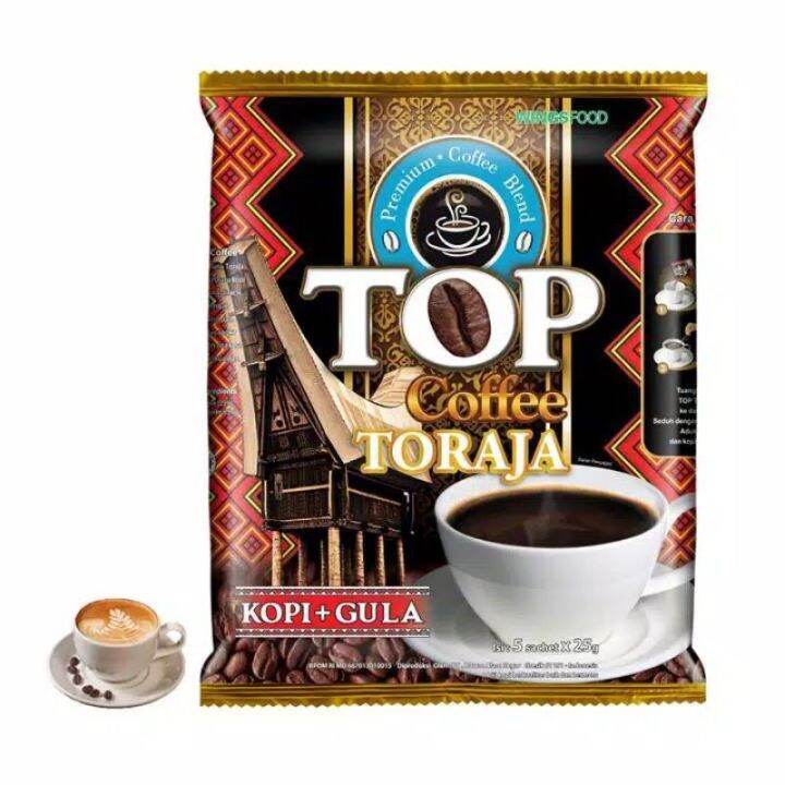 TOP COFFE TORAJA 12 X 25 GRAM / TOP TORAJA KOPI + GULA ISI 12 PCS ...