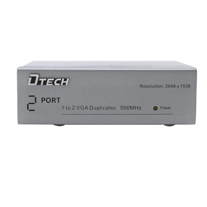 DTECH Powered VGA Splitter 1 in 2 Out Video Distribution Box Signal ...