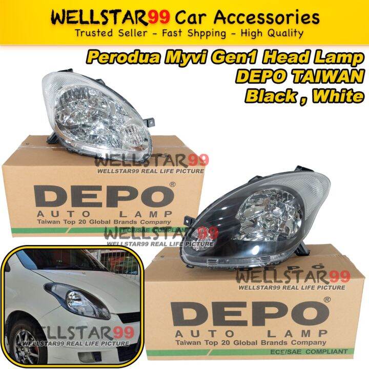 DEPO Taiwan Perodua Myvi SE 2005 to 2011 Gen1 Head Lamp White , Black ...