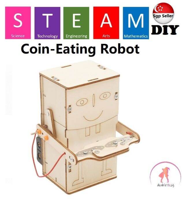STEM DIY for Kids Educational Science Toy - Coins-Eating Robot Kids ...