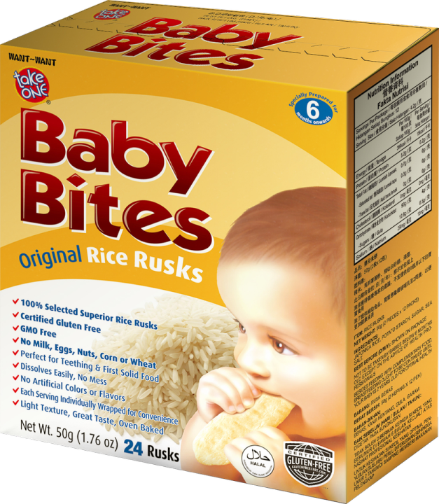 BABY FOOD Take One Baby Bites Gluten Free Dairy Free Original Rice ...