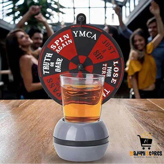 CHAINSHOP Wheel Of Shot Drinking Game Rotatable Funny Spinner Beer Wine ...