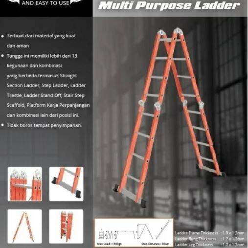 Tangga Lipat Multifungsi 4.6 Meter Multi Purpose Ladder BLACKFOOT ...