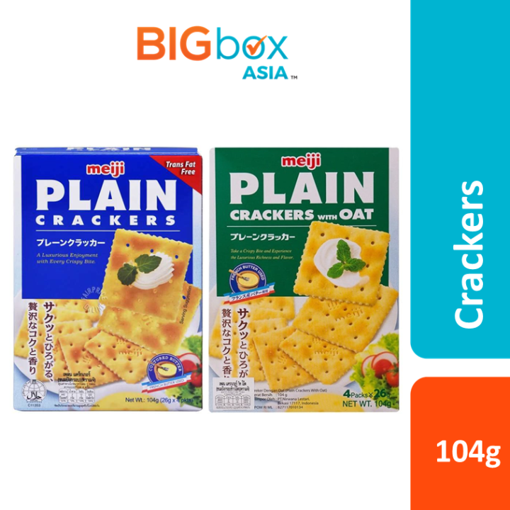 Meiji Plain Biskuit Crackers / With Oat 104g (EXP: 21 Juni 2023 ...