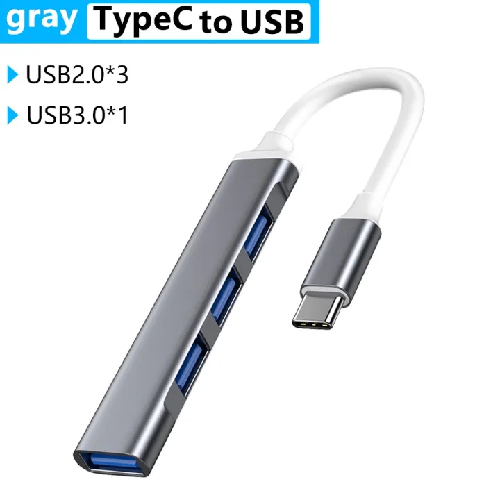 Type C HUB 3.0 USB C High Speed 4 Port 4 in 1 USB Hub Adapter Supported ...