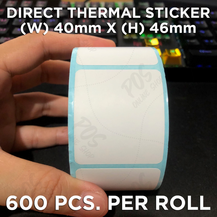 40mm X 46mm Plain White Direct Thermal Sticker (1.5") Inch Core (600 ...