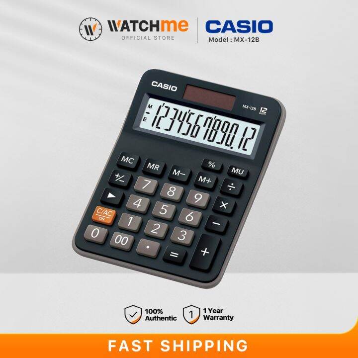 Casio Calculator MX-12B Mini Desk Type Calculator 12 Digits Solar & Battery | Lazada