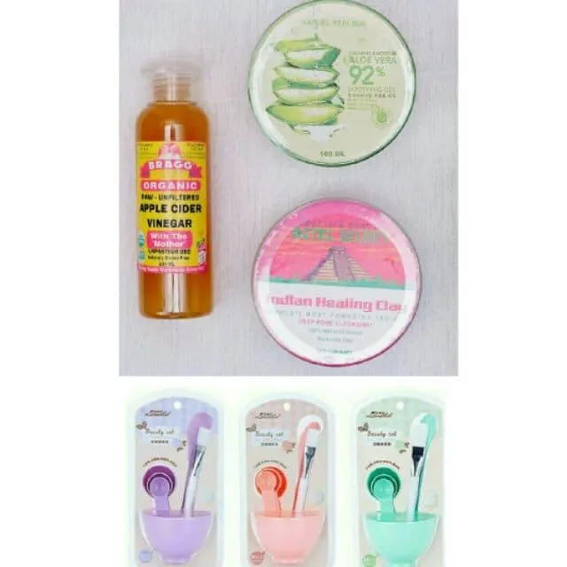 Aztec clay mask bundle with nature republic aloe vera gel and 4 in 1 ...