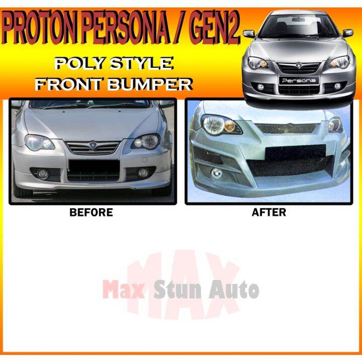 PROTON PERSONA GEN2 POLY FRONT BUMPER WITH LAMP (POLY STYLE) BUMPER ...
