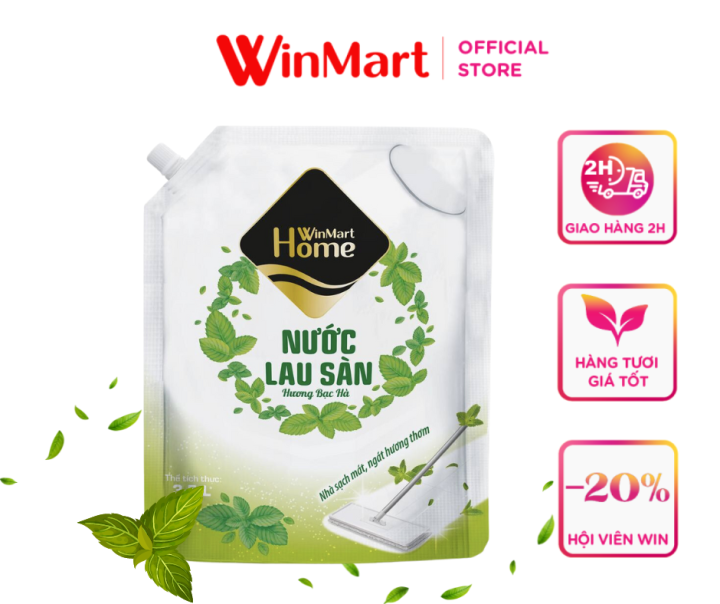 [Siêu thị WinMart] - Nước lau sàn hương bạc hà WinMart Home túi 3.5L ...