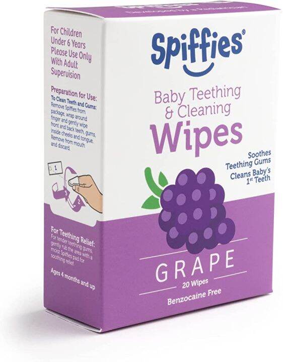 Spiffies Tooth Wipes (Fluoride Free & Benzocaine Free) | Lazada PH