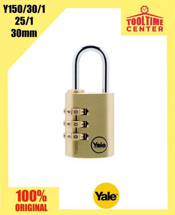 Yale Standard Security 3 Dials Combination Brass Padlock 30mm Model: Y150/30/125/1 | Lazada PH