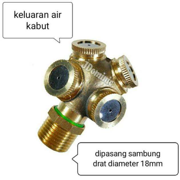Kepala Nozzle Semprotan Kabut Mesin Semprot Hama Gendong 4 Lubang Nosel ...