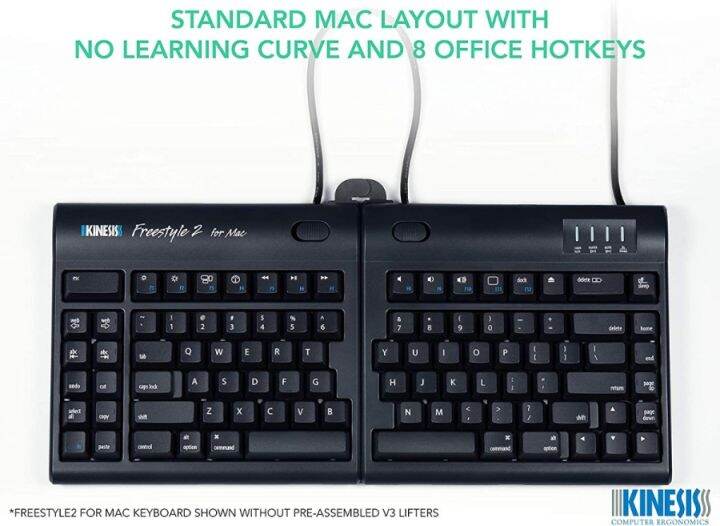 Kinesis Style2 Ergonomic Keyboard W/ Ip3 Liers Mac (9\" Separation ...