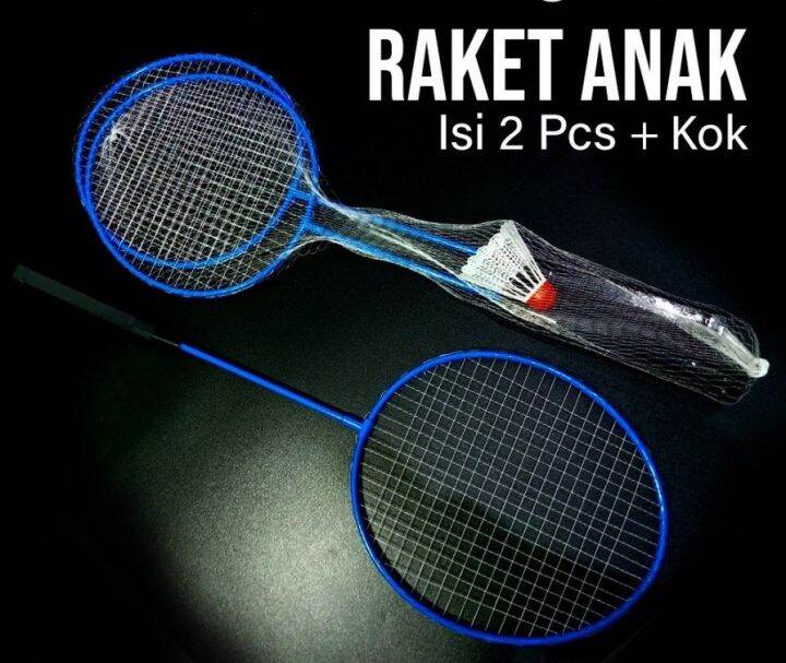 Raket Badminton-Raket Bulu Tangkis 2 Raket + Kok Raket badminton ...