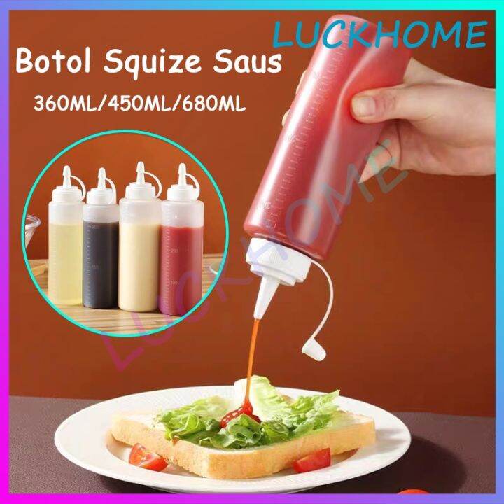 Botol Saus Plastik Botol Cuka Dengan Angka Takaran Serbaguna Botol ...