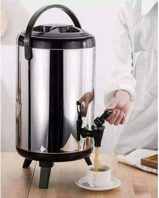 10 L MILK TEA BUCKET DISPENSER STAINLESS STELL TERMOS BESAR/TERMOS AIR ...