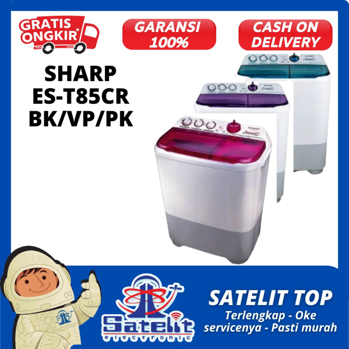 MESIN CUCI / WASHING MACHINE SHARP ES-T85CR BK/VP/PK | Lazada Indonesia
