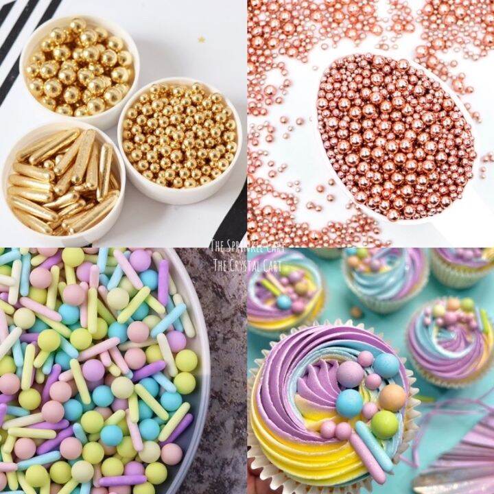 Edible Sprinkles Dragees Metallic Luxe Dragees Matte Pastel Unicorn ...