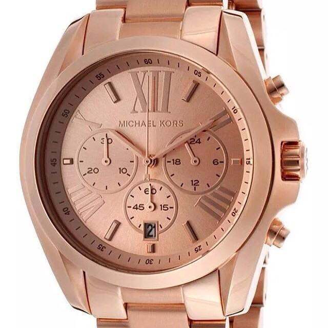 Michael Kors Bradshaw Oversize Chronograph Rose Gold-tone Women's Watch ...