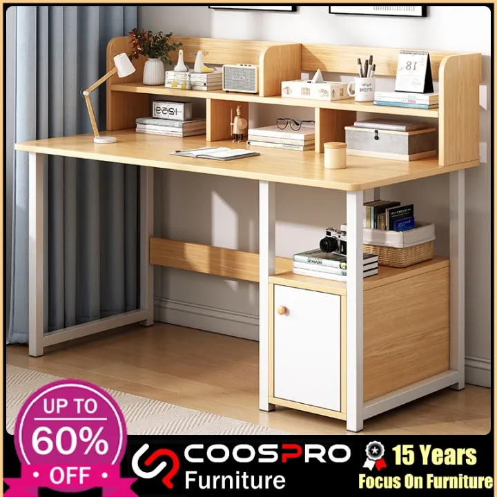 Coospro Study Table with Drawer Computer Table with Shelf 120CM PC ...