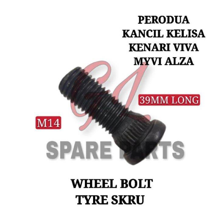 WHEEL BOLT TYRE SKRU SCREW PERODUA KANCIL KELISA KENARI VIVA MYVI (M14 ...