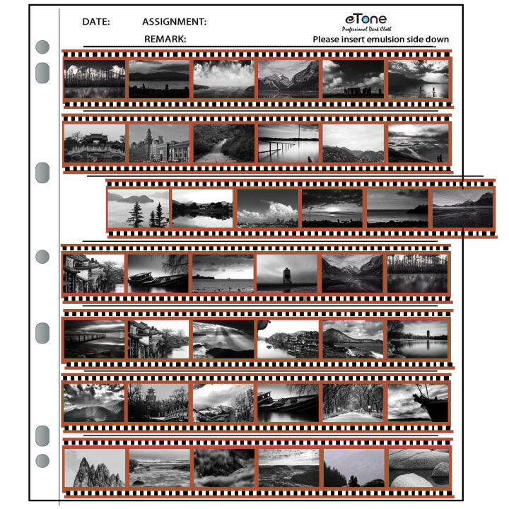 30x Acid-Free Ring Binder Archival Storage Sheets Pages 35mm 135 B&W ...