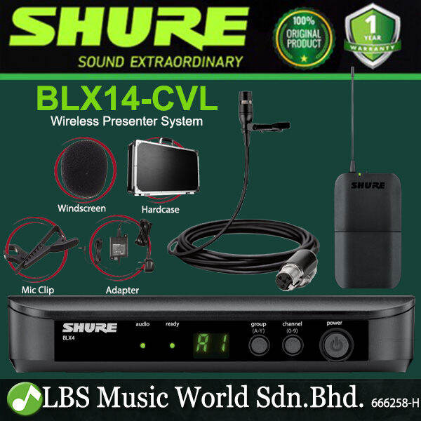Shure BLX14/CVL Wireless Presenter Mic System with CVL Lavalier ...