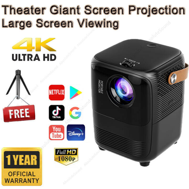 【Free tripod】Mini Projector Portable 1080P 4K Ultra Clear 5G Projector ...