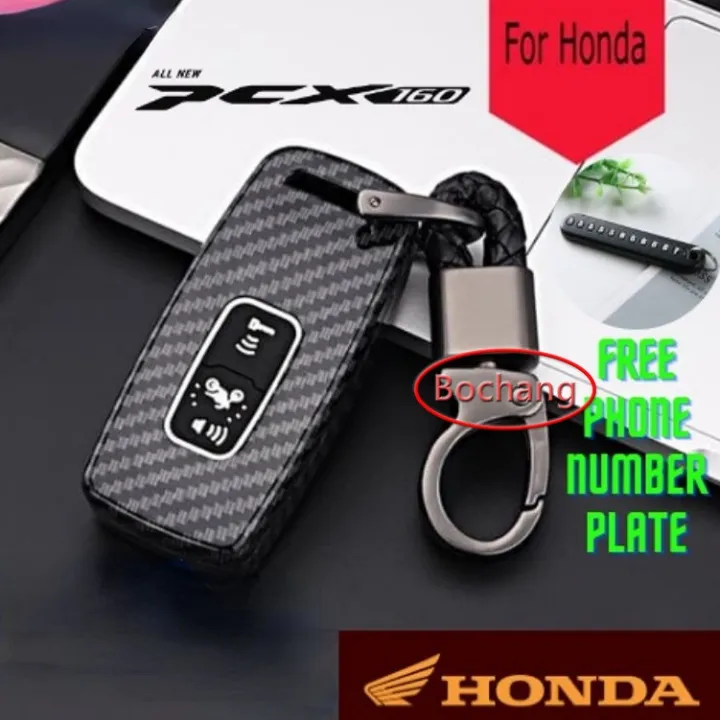 Honda Pcx 160 Adv 2022 Remote Key Carbon Fiber Case Cover Keychain ...