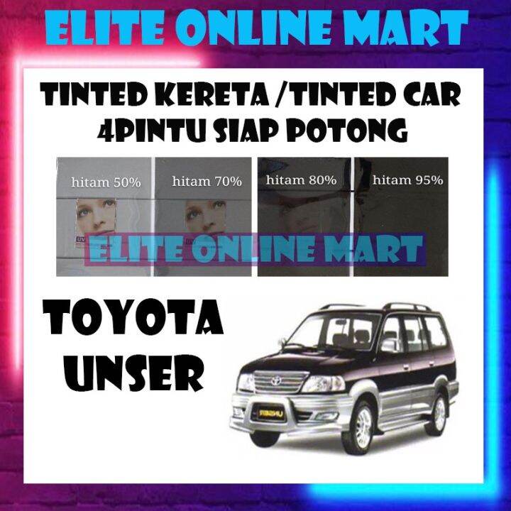 Toyota Unser 4 Door Tinted UV 2PLY (Gelap 30% 50% 65% 80% 95%) Siap ...