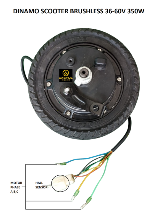 Dinamo Brushless/BLDC Scooter Listrik 8 Inchi 36v 250watt Universal ...