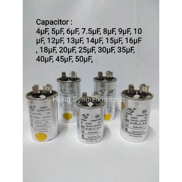 Capacitor / Capasitor Metal (4+2 Pin) 4µF 5µF 6µF 7.5µF 8µF 9µF 10µF ...