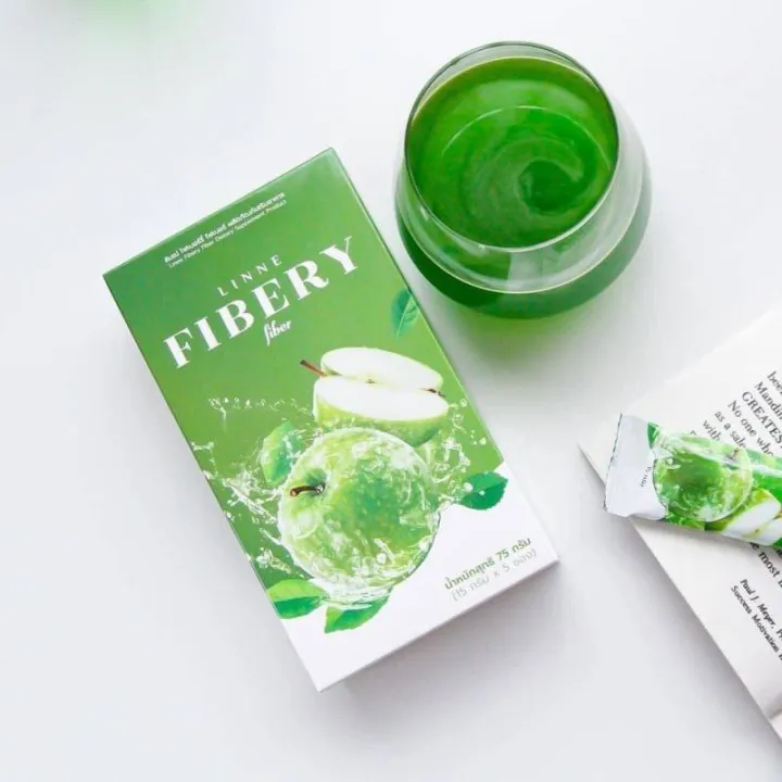 ลินเน่ไฟเบอร์ Linne Fibery Fiber ไฟเบอร์ดีท็อกซ์ 1 กล่อง บรรจุ 5 ซอง ลินเน่ไฟเบอร์ แอปเปิ้ลเขียว ...